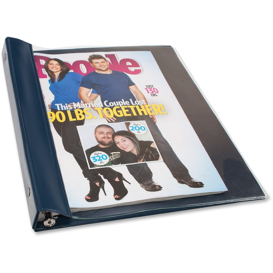 Angler\'s Catalog/Magazine Binder, 11 x 9 1/2, Clear Front, Navy Blue ...