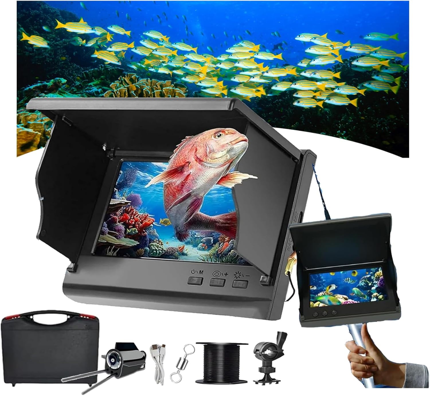 Anglereye Underwater Fishing Camera, 4.3''/5'' HD Ice IP68 Waterproof ...