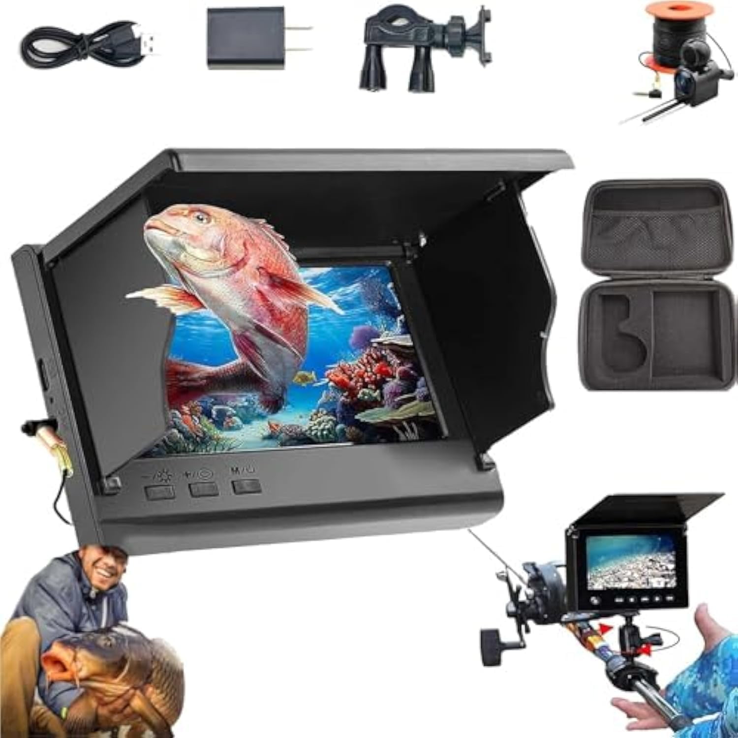 Anglereye Underwater Fishing Camera,4.3/5 Inch Portable Ice Fishing ...