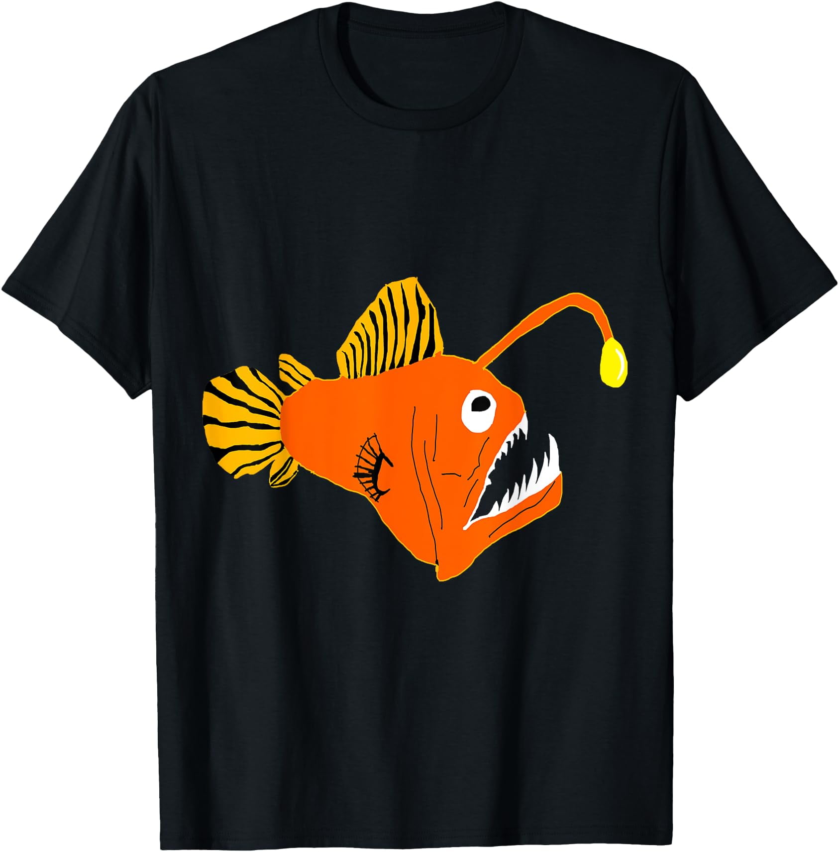 Anglerfish Deep Sea Creatures Angler Fish Sea Monster T-Shirt,Black ...
