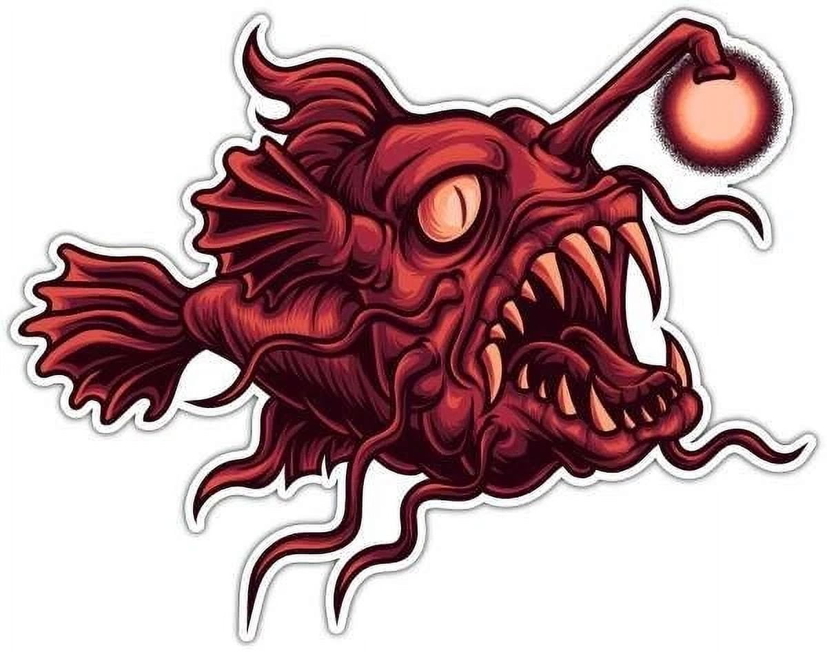 Anglerfish Fishing Fish Fisherman Car Window Stickerphone Decal Water ...