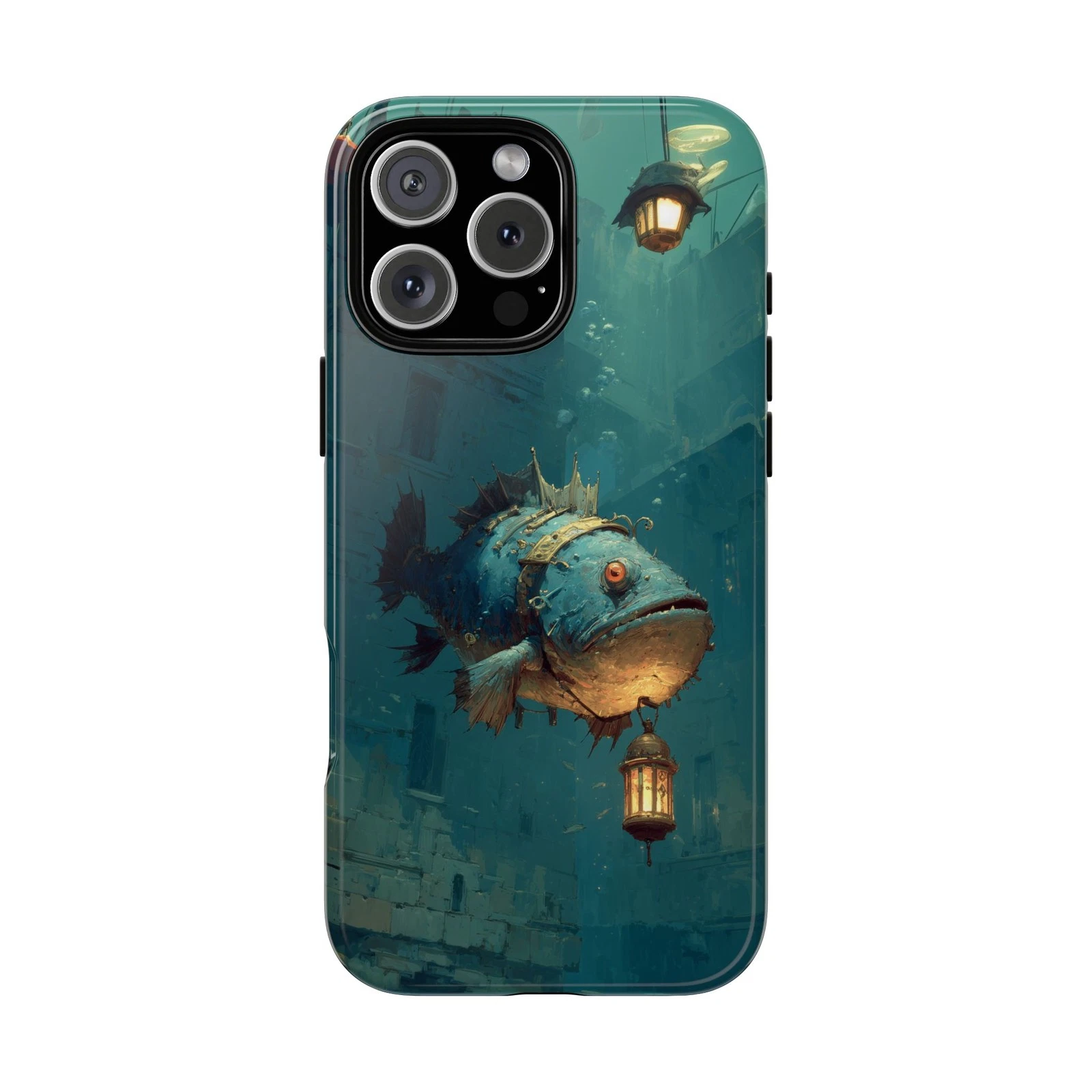 Anglerfish Lantern Deep Sea Ocean Phone Case for iPhone 11 to 16 Pro ...