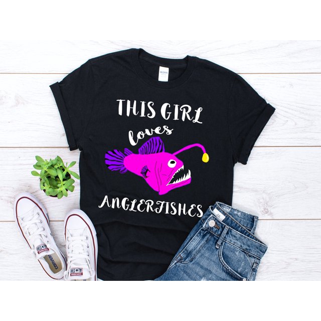 Anglerfish Shirt, Deep Sea Fishing Girl, Sea Creature Shirt, Anglerfish ...