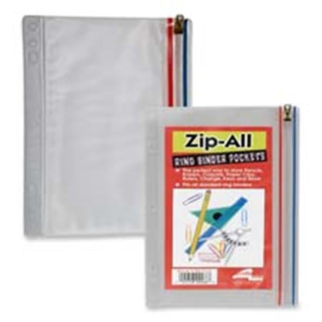 Anglers Company Ltd. Zip All Ring Binder Pocket- 10-.50in.x8in.- Clear ...