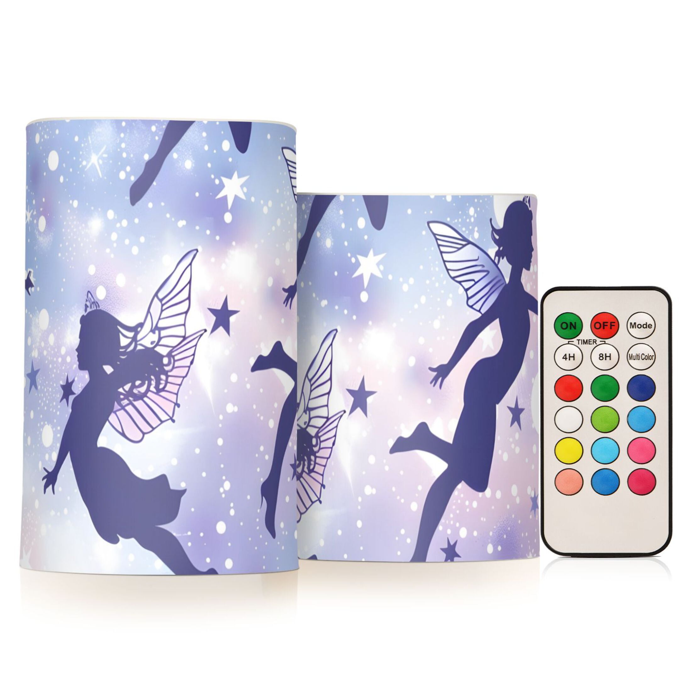 Angles Flying Stars Dreamy Color Flickering Flameless Candles LED ...