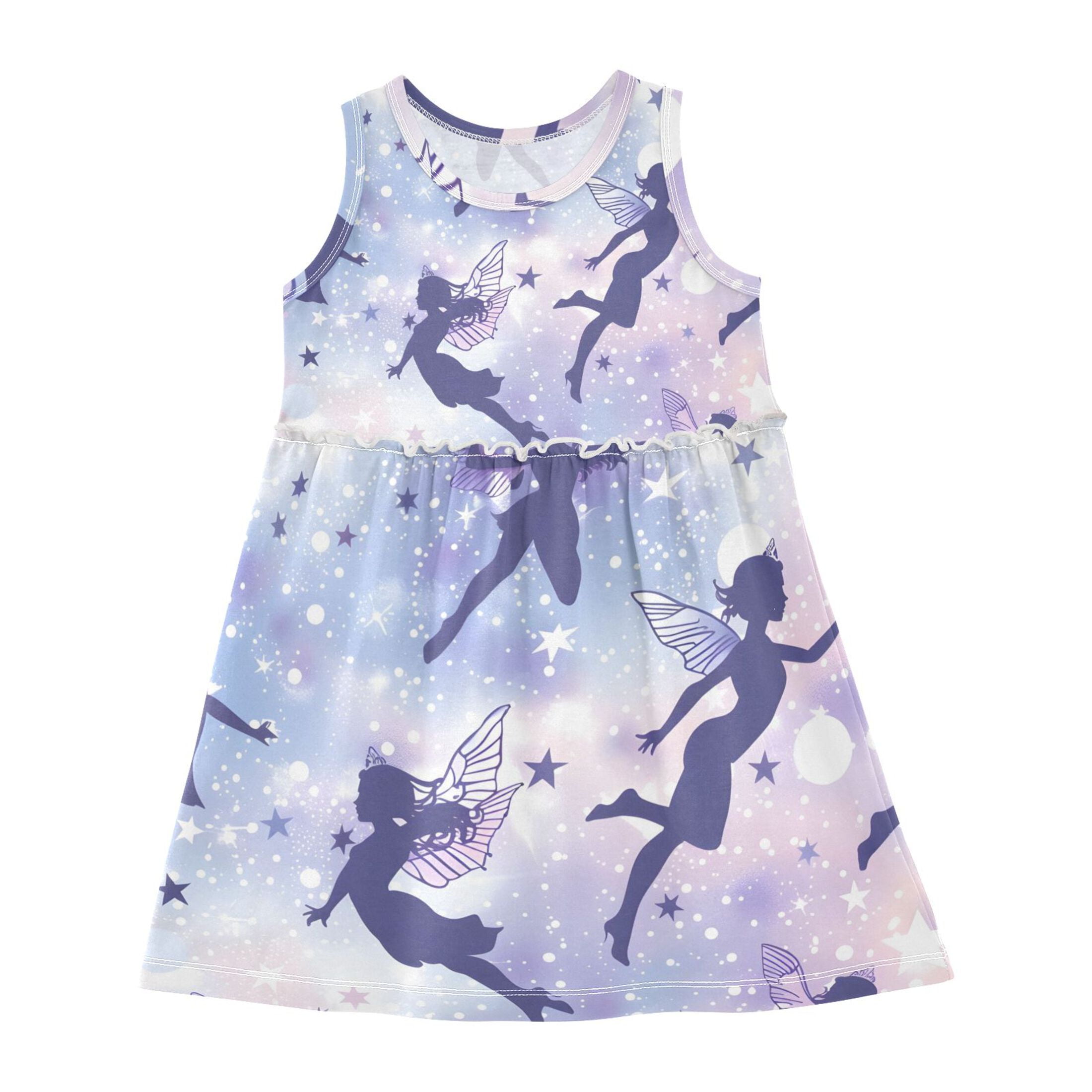 Angles Flying Stars Dreamy Color Girls' Sleeveless Dress A-Line One ...