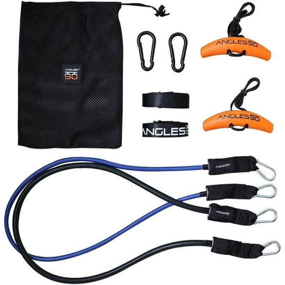 Angles90 Sling Trainer & Fitness Handles Set - Black Synthetic Rubber ...