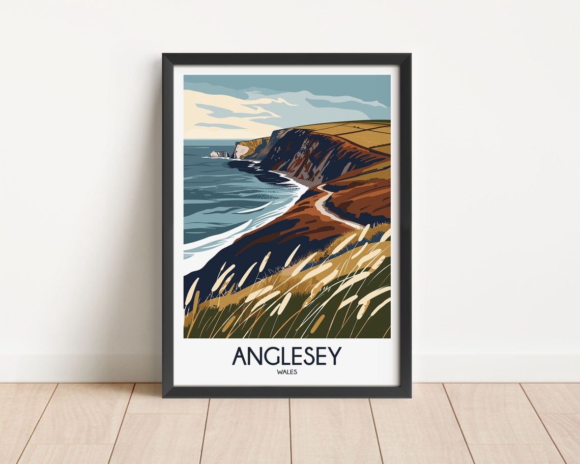 Anglesey Coast Poster Wales Scenic Coastal Art Print, Unframed Poster ...