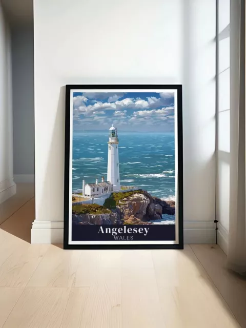 Anglesey Scenic Art - South Stack Lighthouse Wall Print NO FRAMED ...