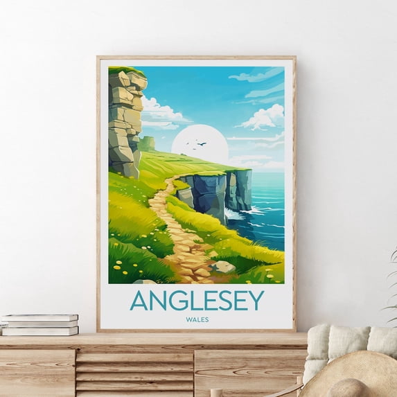 Anglesey Travel Print - Wales Anglesey Poster Anglesey Artwork Birthday ...
