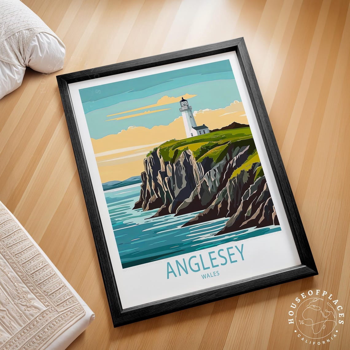 Anglesey Wales South Stack Lighthouse Coastal Wall Art Decor, Unframed ...