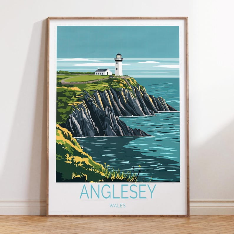Anglesey Wales Wall Art – Travel Poster, Wales Print, Housewarming Gift ...