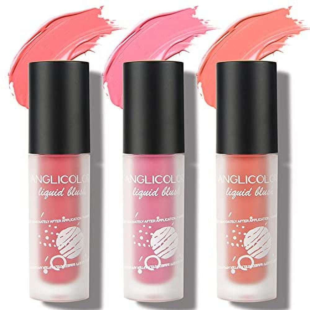 Anglicolor 3PCS Liquid Blush Matte Velvet Milk Blush for Cheeks,Natural ...
