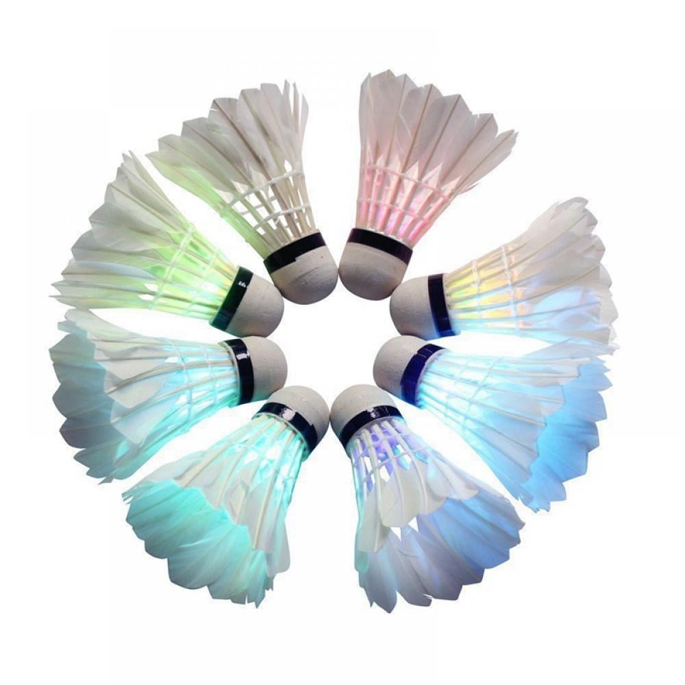 Angmile LED Badminton Birdies, Glow in the Dark Durable Goose Feather ...