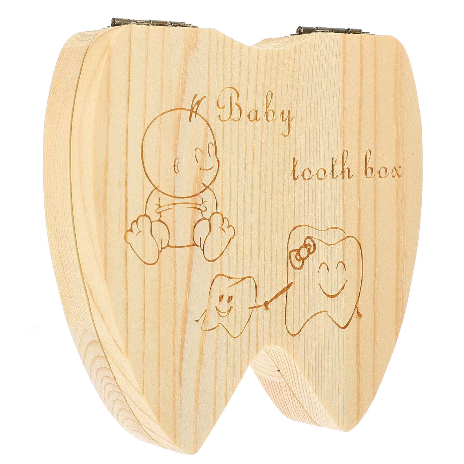 Angoily 1 Pc Baby Teeth Keepsake Box Tooth Fairy Holder Wooden for Kids ...