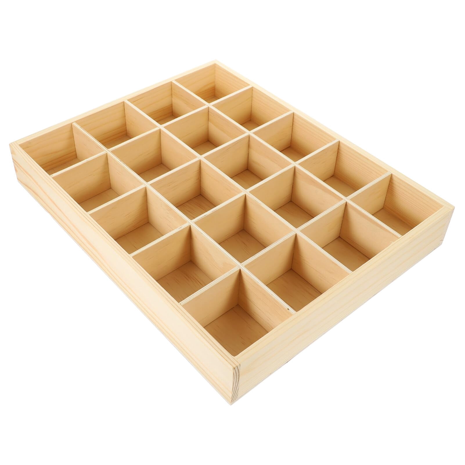 Angoily 20 Compartments Wooden Storage Divider Box, Sundries Container ...