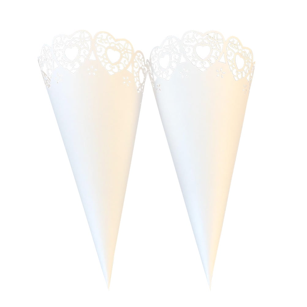 Angoily 50pcs Hollow out Heart Pattern Dried Flower Cone Wrappers DIY ...