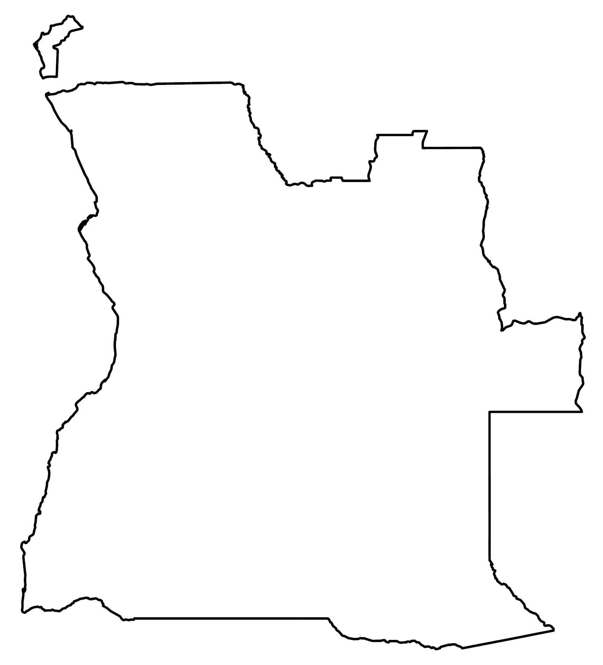 Angola Blank Outline Map GLOSSY POSTER PICTURE PHOTO PRINT BANNER ...