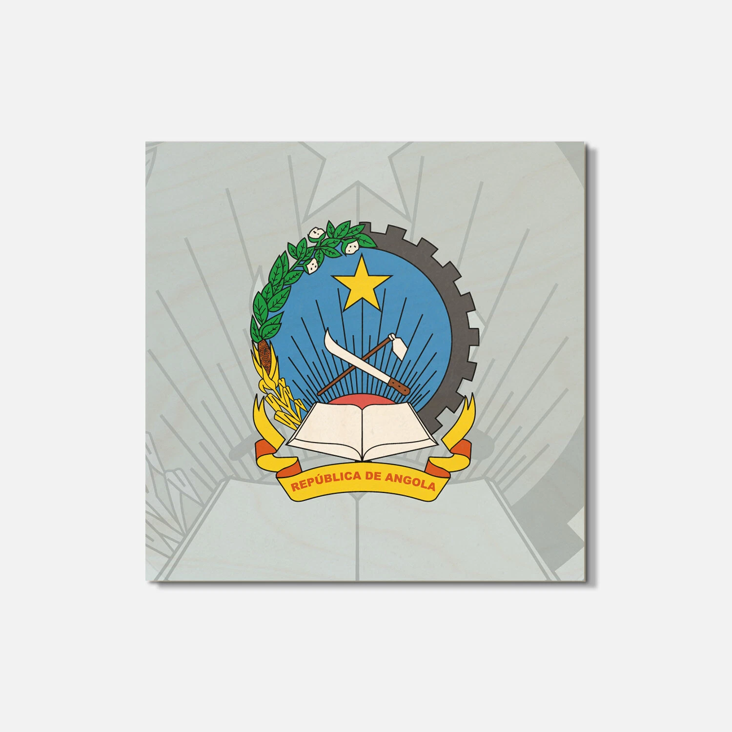 Angola Coat Of Arms 4'' X 4'' Square Wooden Coaster - Walmart.com