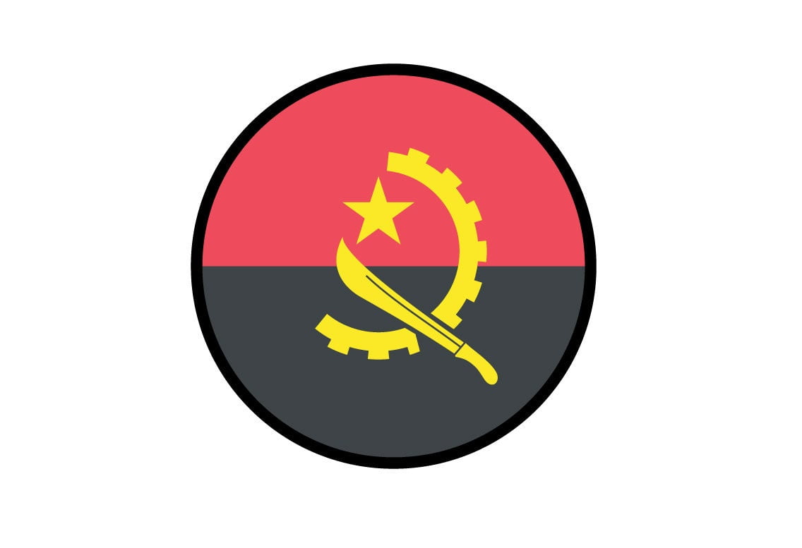 Angola Flag Circle Sticker Decal 4 inches - 4 inch - Walmart.com
