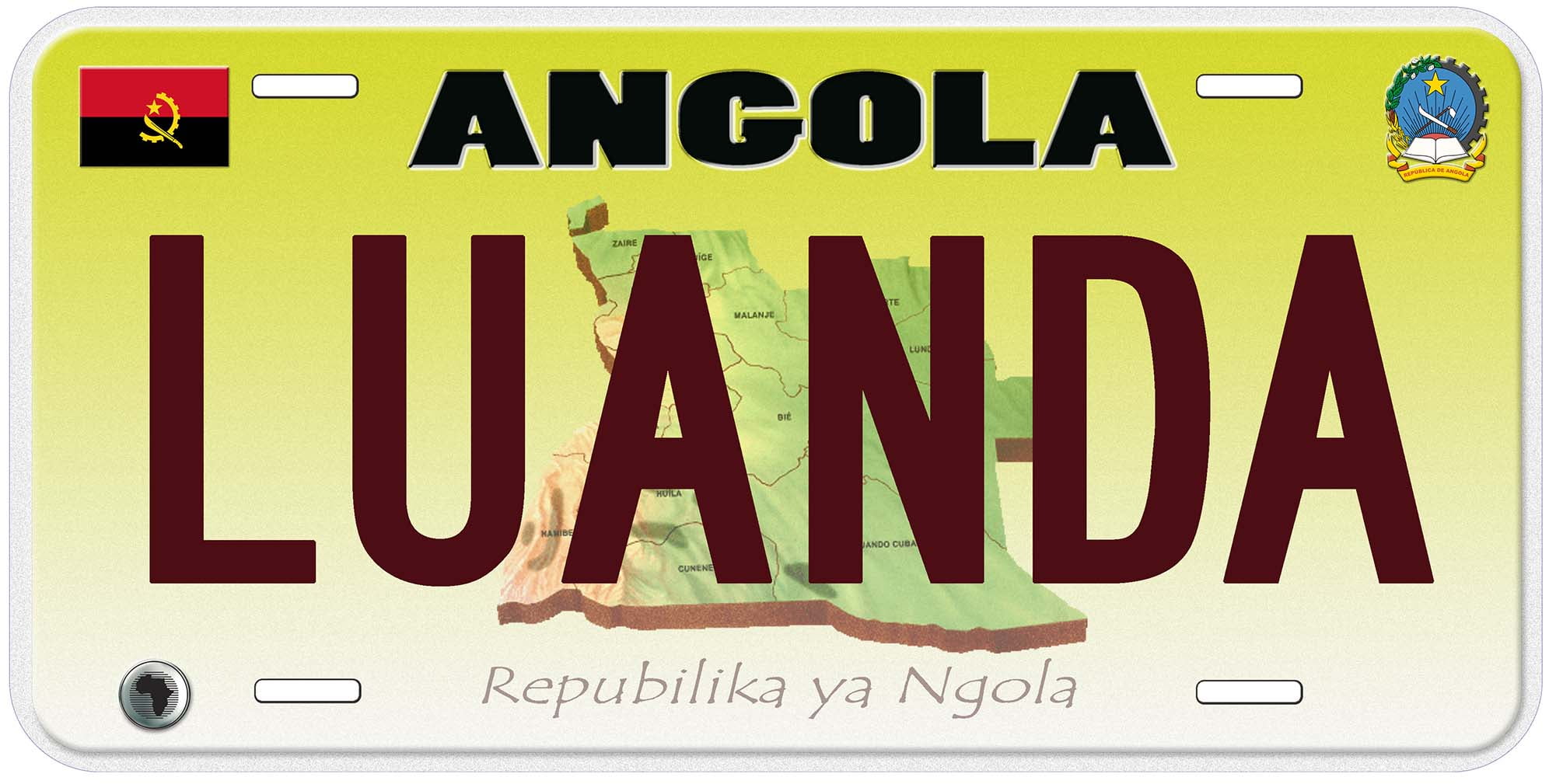 Angola Luanda Custom Novelty Car License Plate - Walmart.com