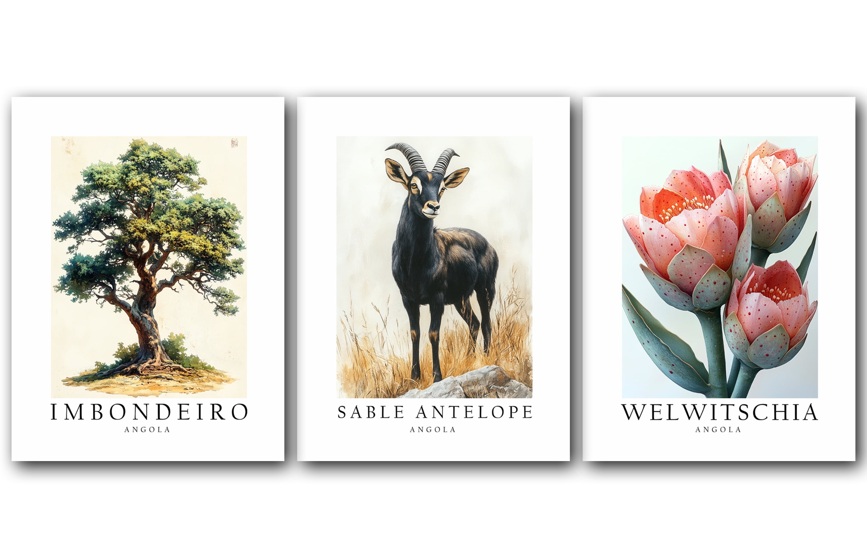 Angola National Symbols, Sable Antelope, Welwitschia Flower, Imbondeiro ...
