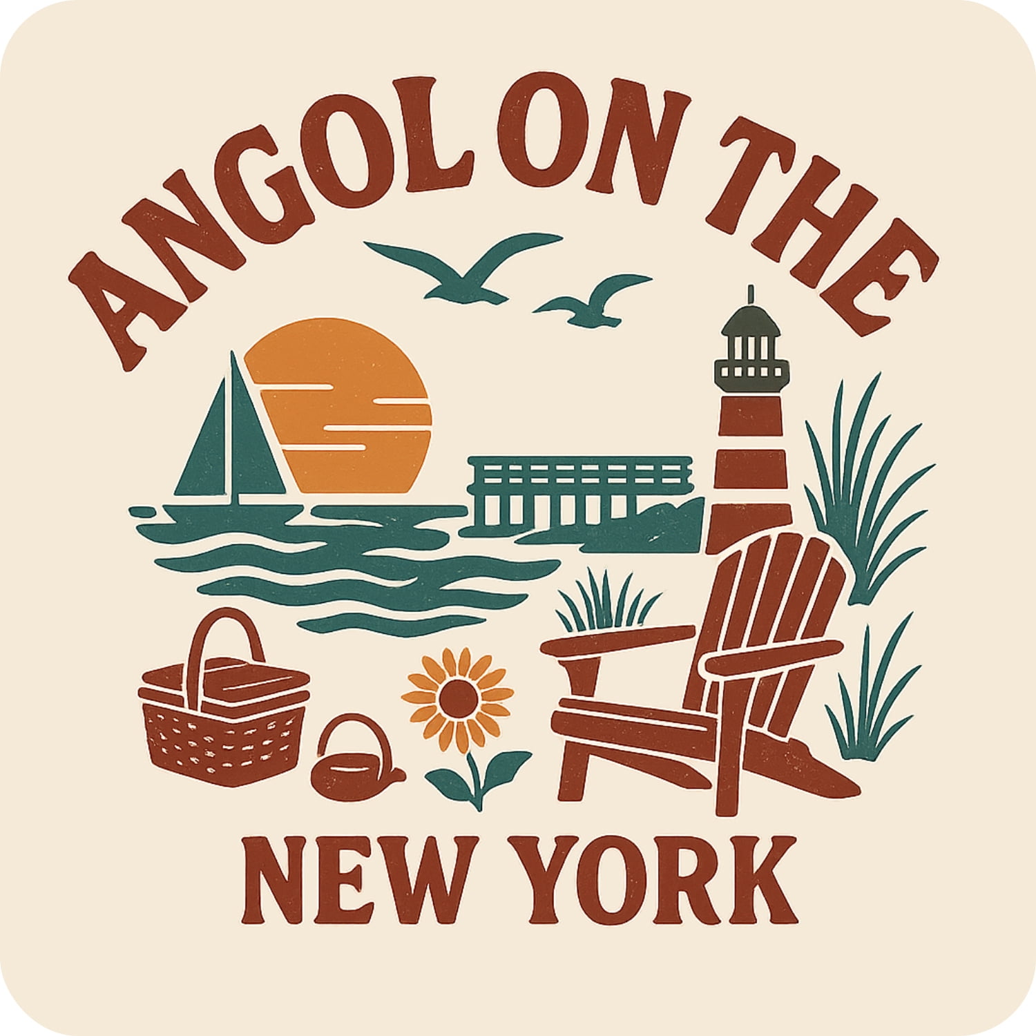Angola On The Lake New York Keepsakes Souvenir Vinyl Sticker ...