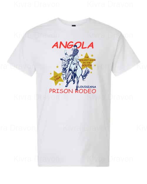 Angola Prison Rodeo Classic Retro Bold Style Graphic T-Shirt unisex up ...