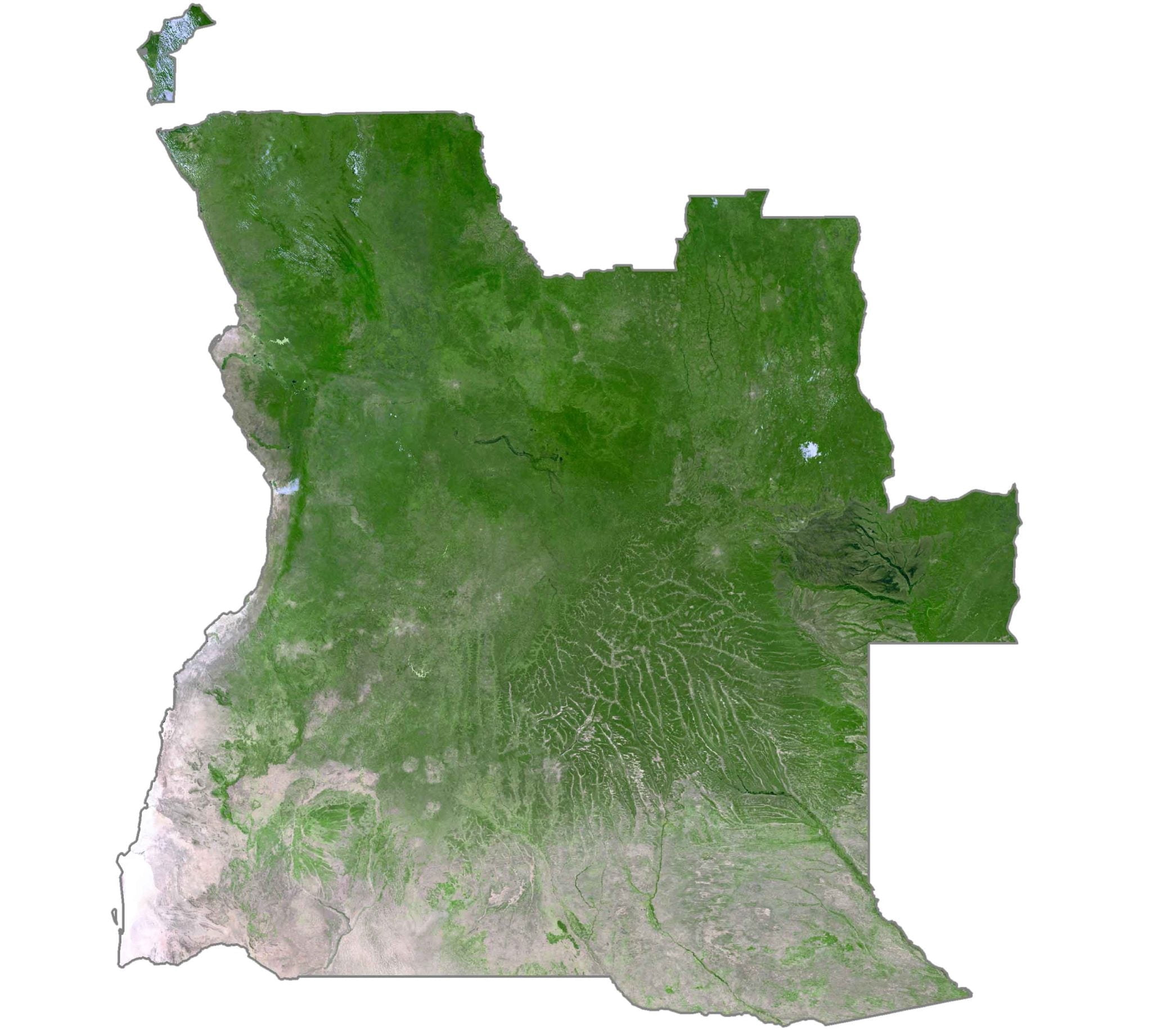 Angola Satellite Map GLOSSY POSTER PICTURE PHOTO PRINT BANNER ...