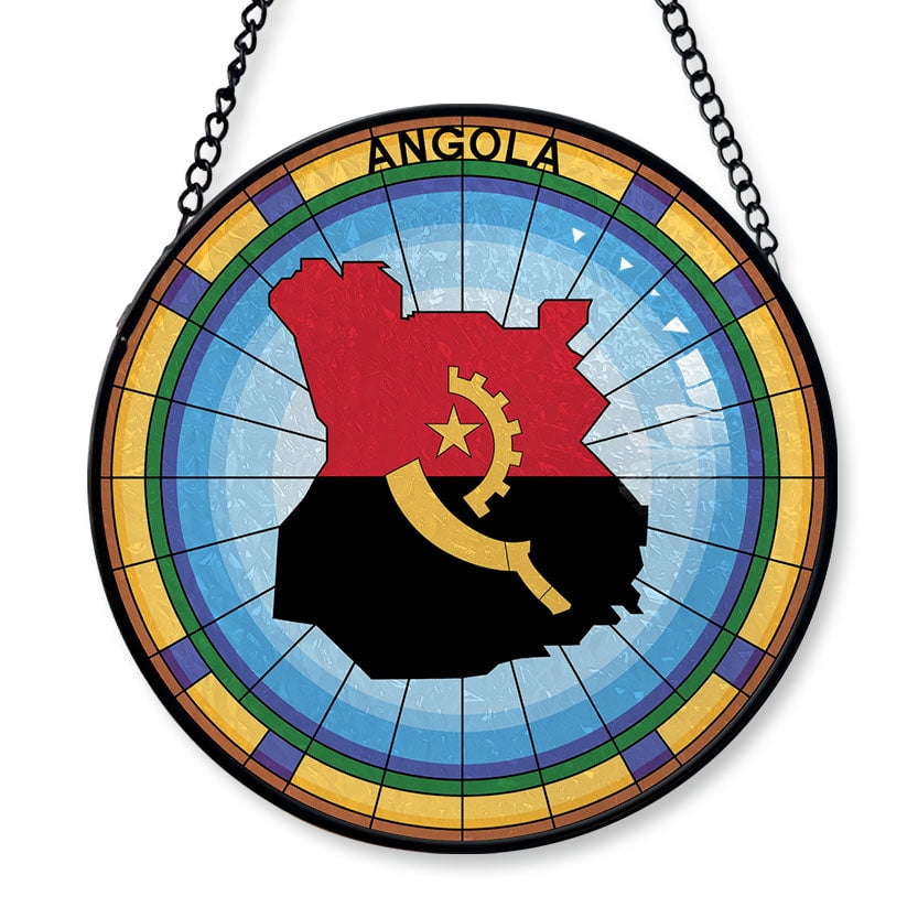 Angola Travel Decor Suncatcher Stained Glass Window Hanging, Gift for ...