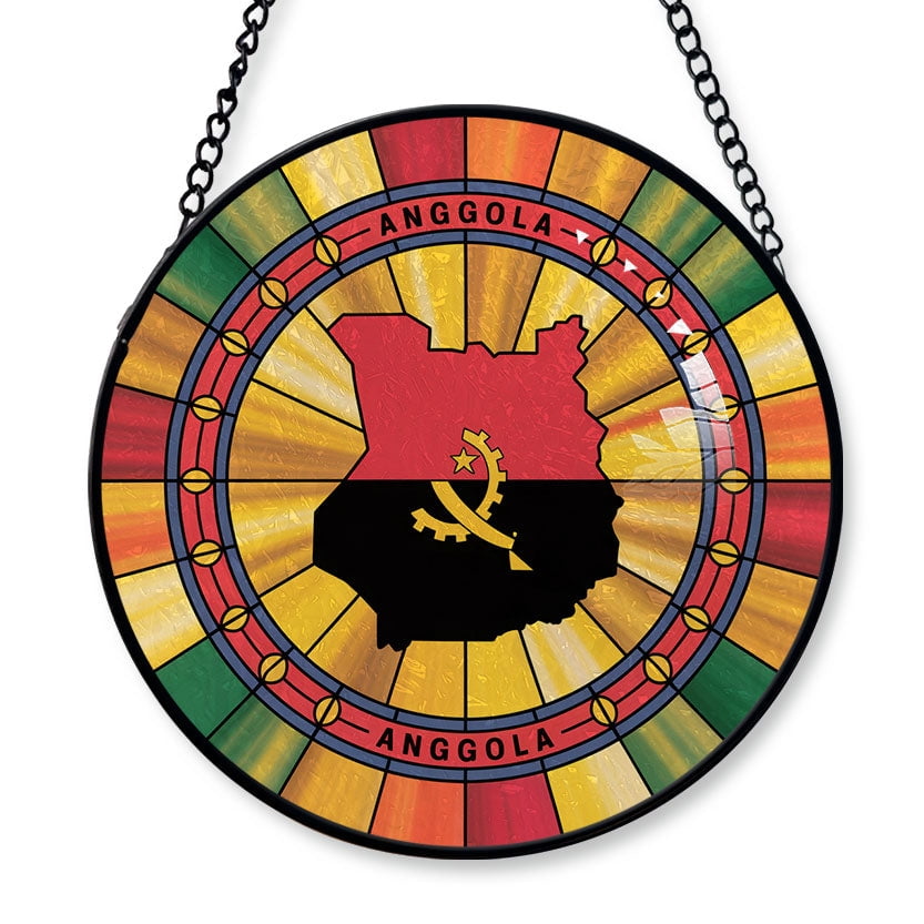 Angola Travel Decor Suncatcher Stained Glass Window Hanging, Gift for ...