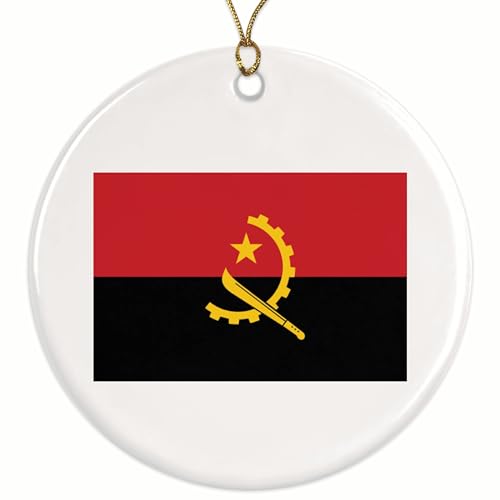 Angola World Flag Christmas Ornament - Angola Pride - 2.8" Round ...