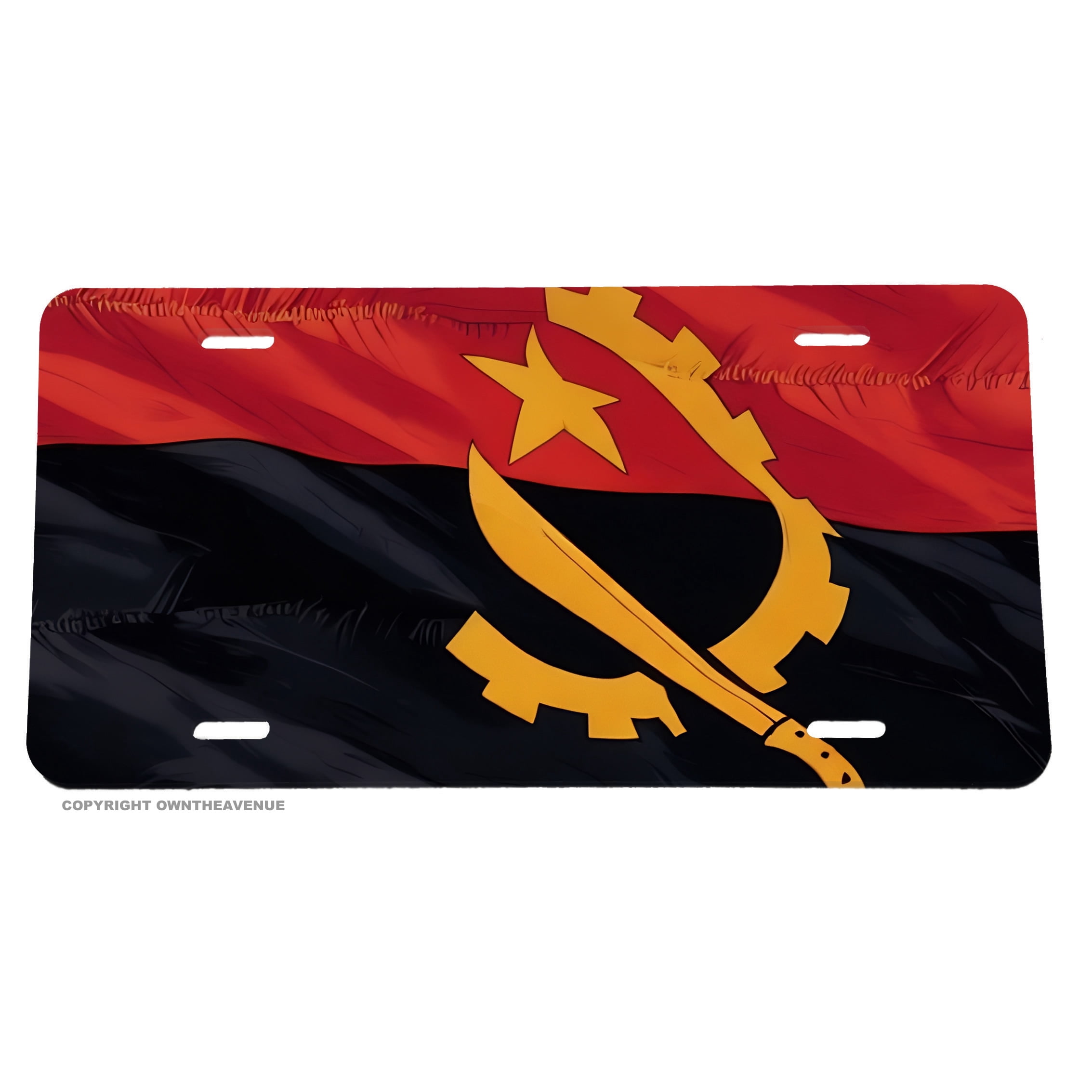 Angola World Wavey Flag Country Auto License Plate - Walmart.com