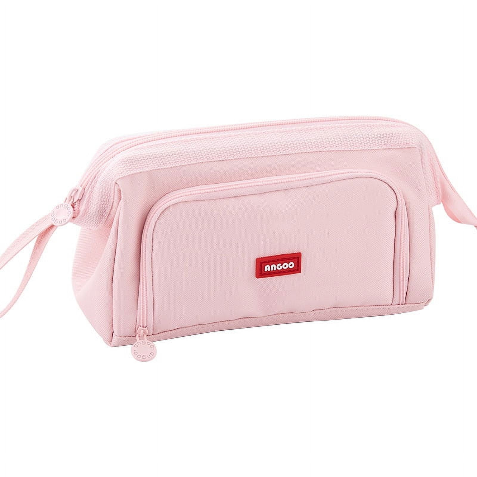 Angoo Large Capacity Canvas Pencil Case, Pink - Walmart.com
