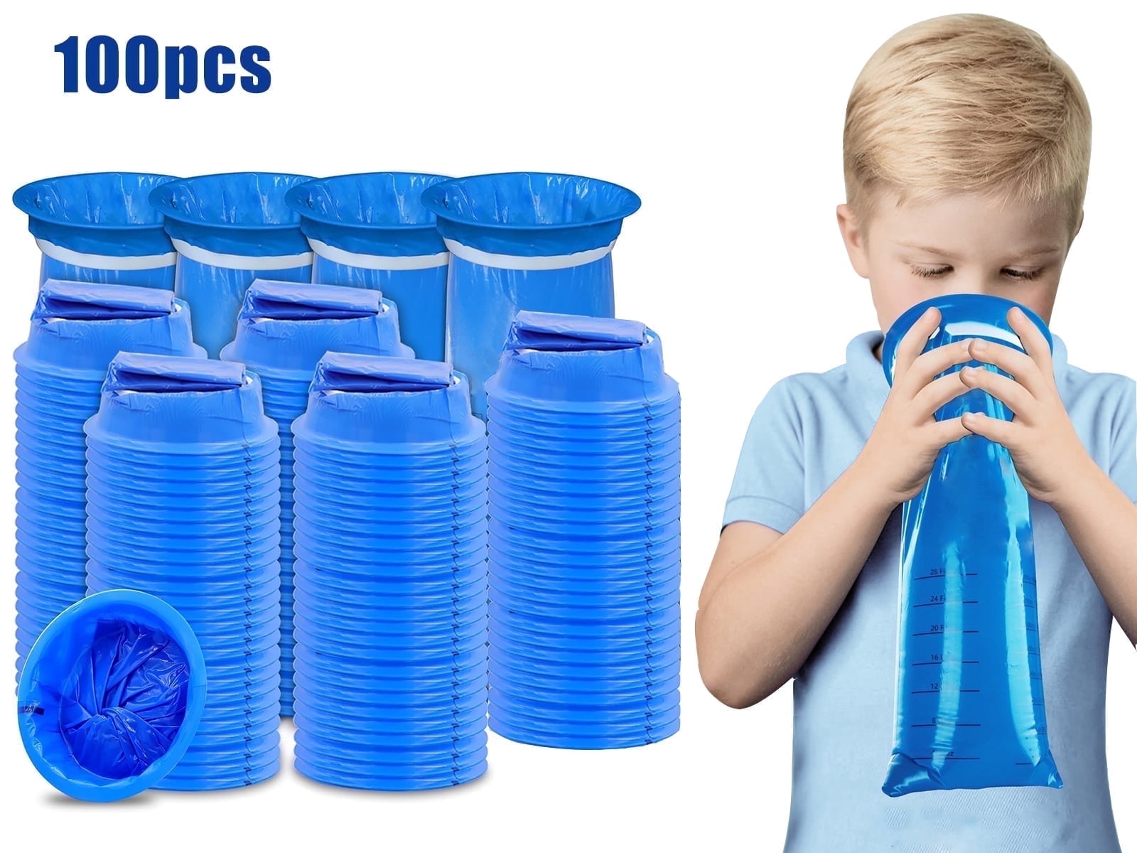 Angooni 100 Pack 1000ml Vomit Bags Sturdy, No Spilling Puke Bags ...