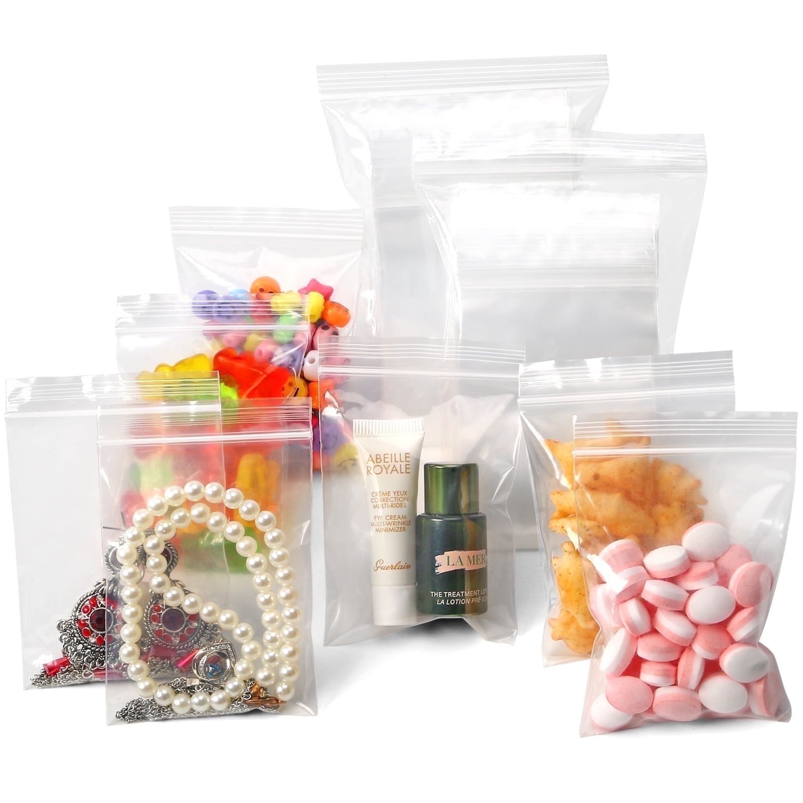 Angooni 600-Count Reusable Poly Bags, Multiple Sizes Small Plastic Bag ...