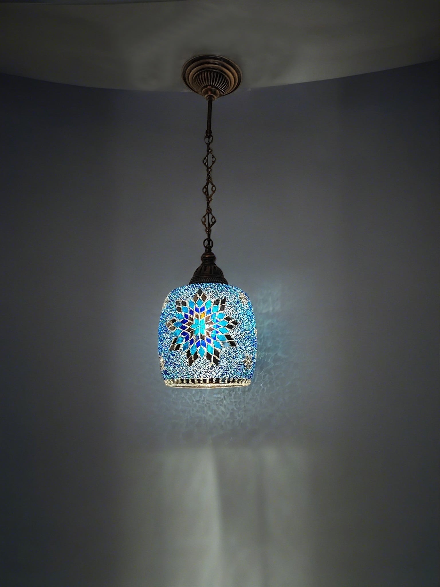 Angora Bennet Turkish Light - Blue | Mosaic Glass Turkish Hanging ...