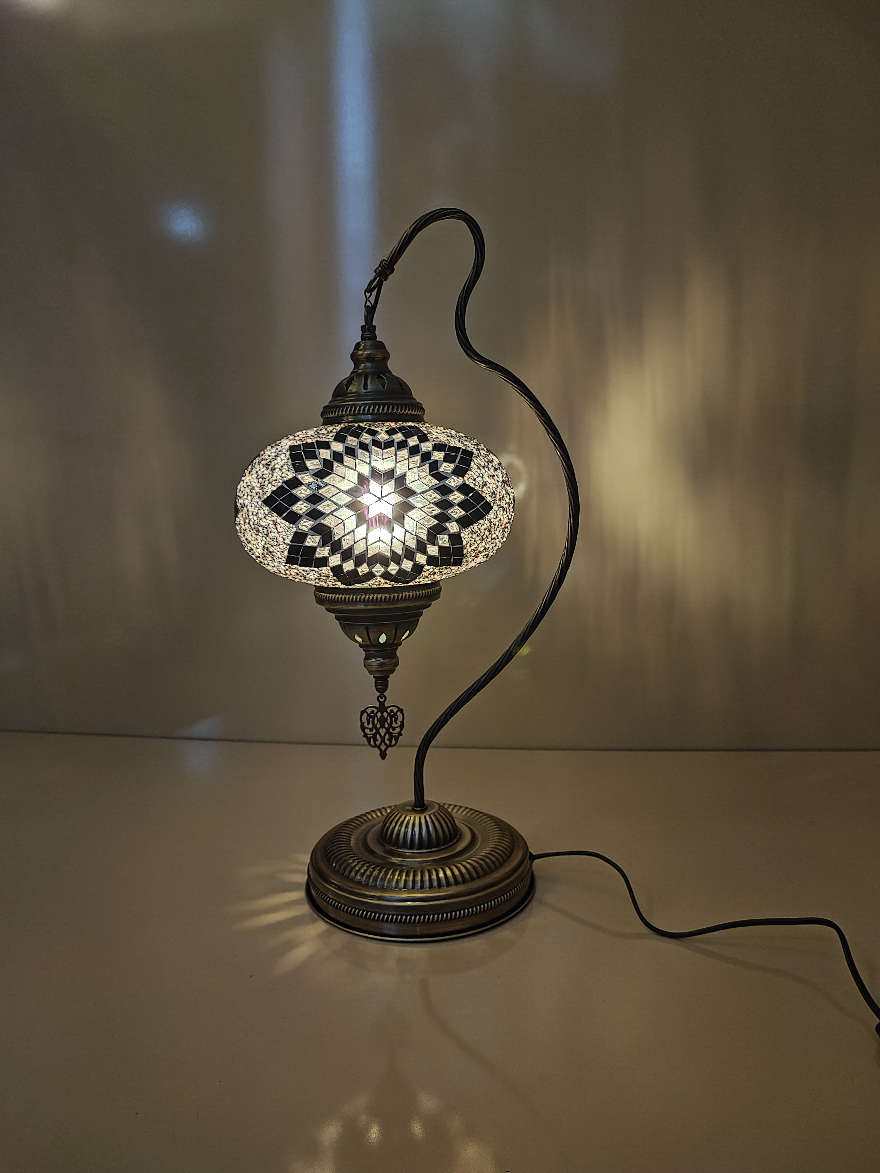 Angora Carmo Turkish Light | Turkish Moroccan Mosaic Glass Desk Lamp ...