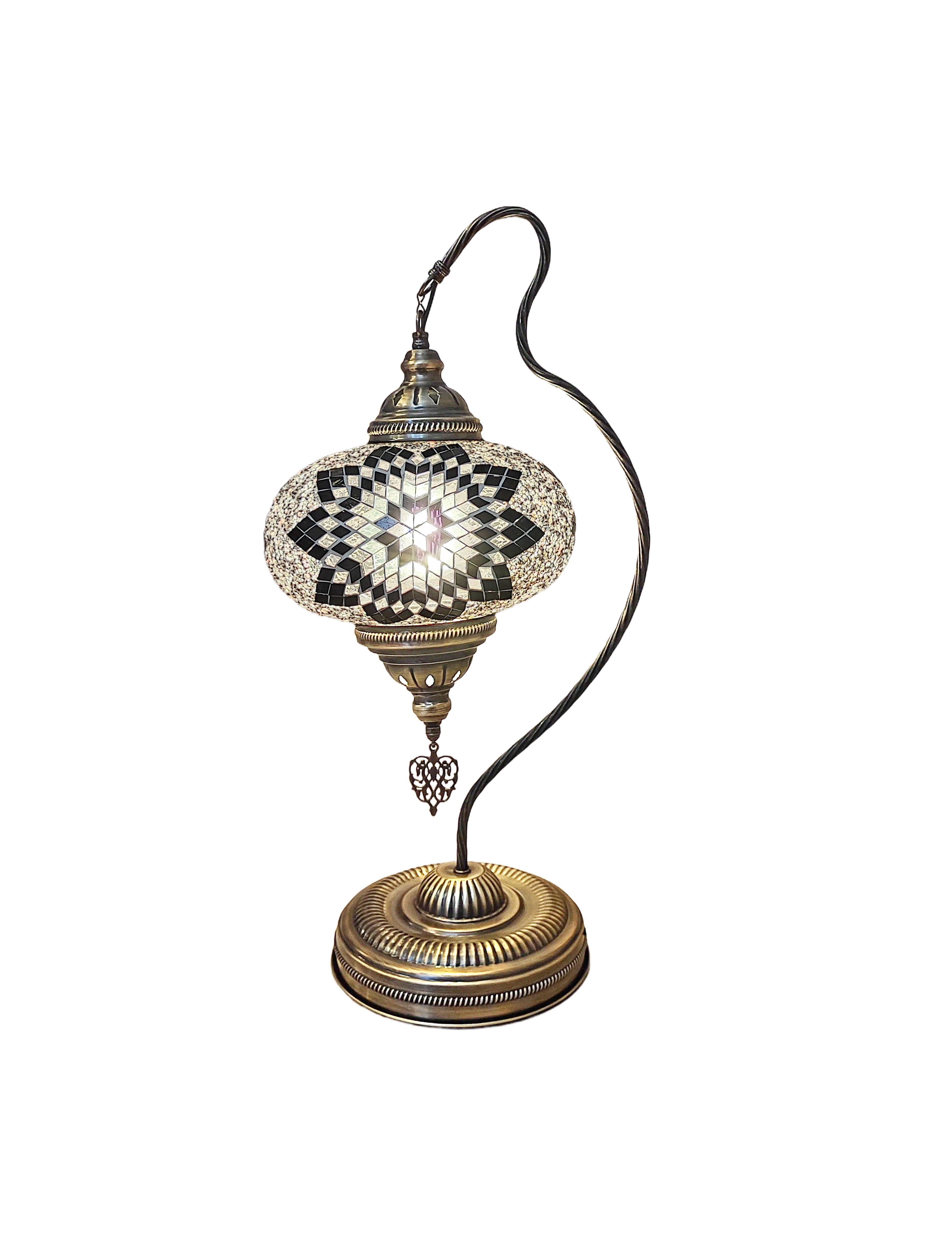 Angora Carmo Turkish Light | Turkish Moroccan Mosaic Glass Desk Lamp ...