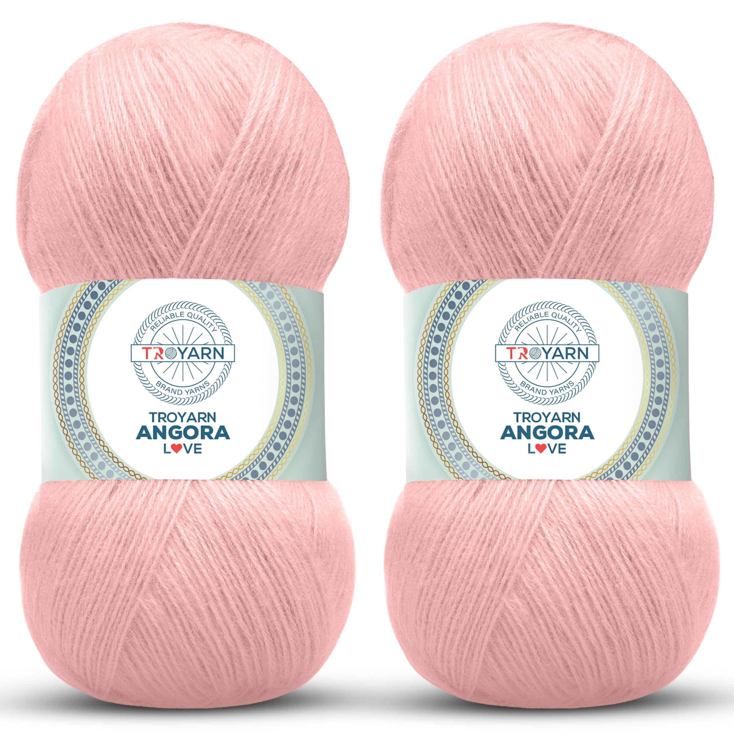 Angora Love (2-Skeins Pack Angora Yarn) 20% Wool 80% Acrylic Thread ...
