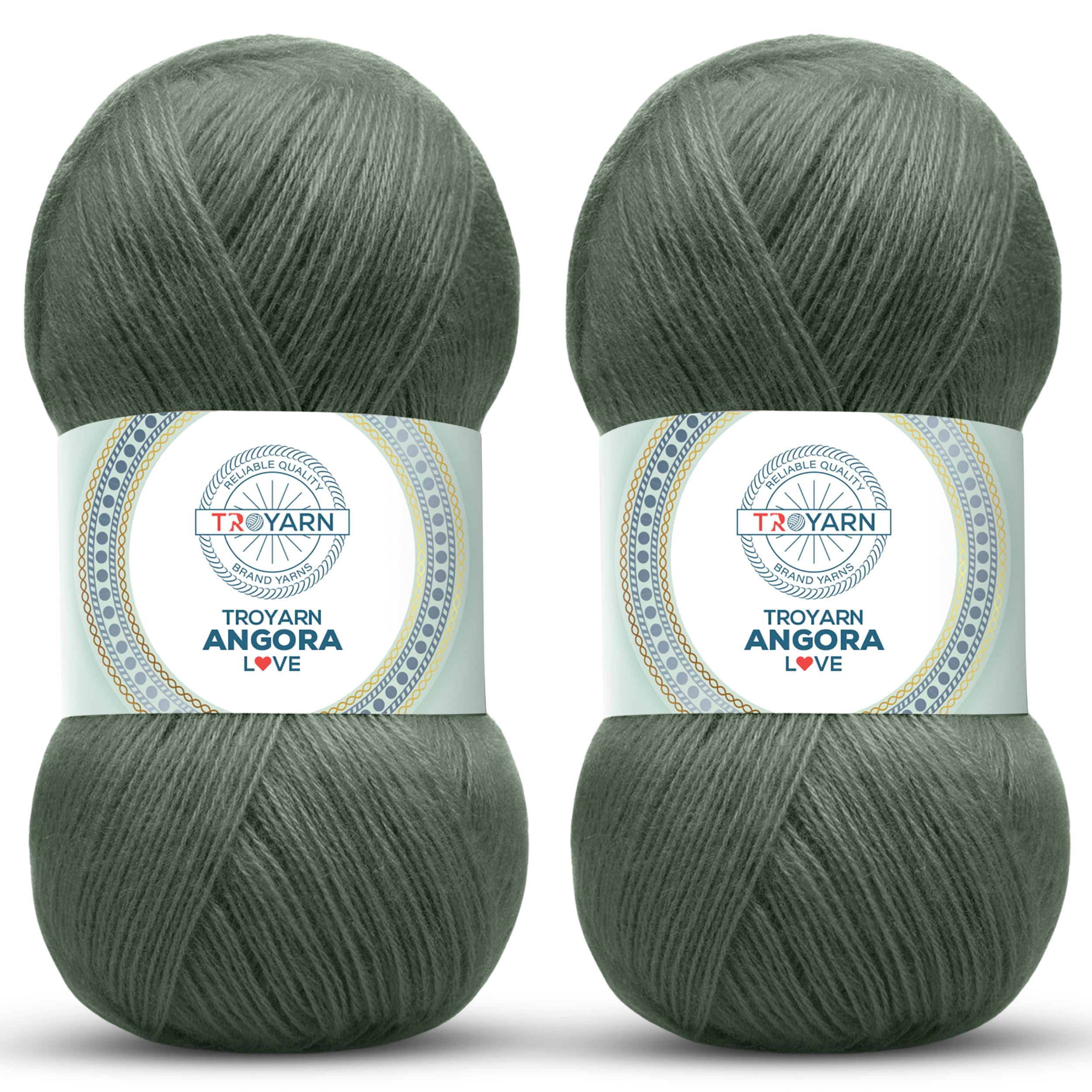Angora Love (2-Skeins Pack Angora Yarn) 20% Wool 80% Acrylic Thread ...