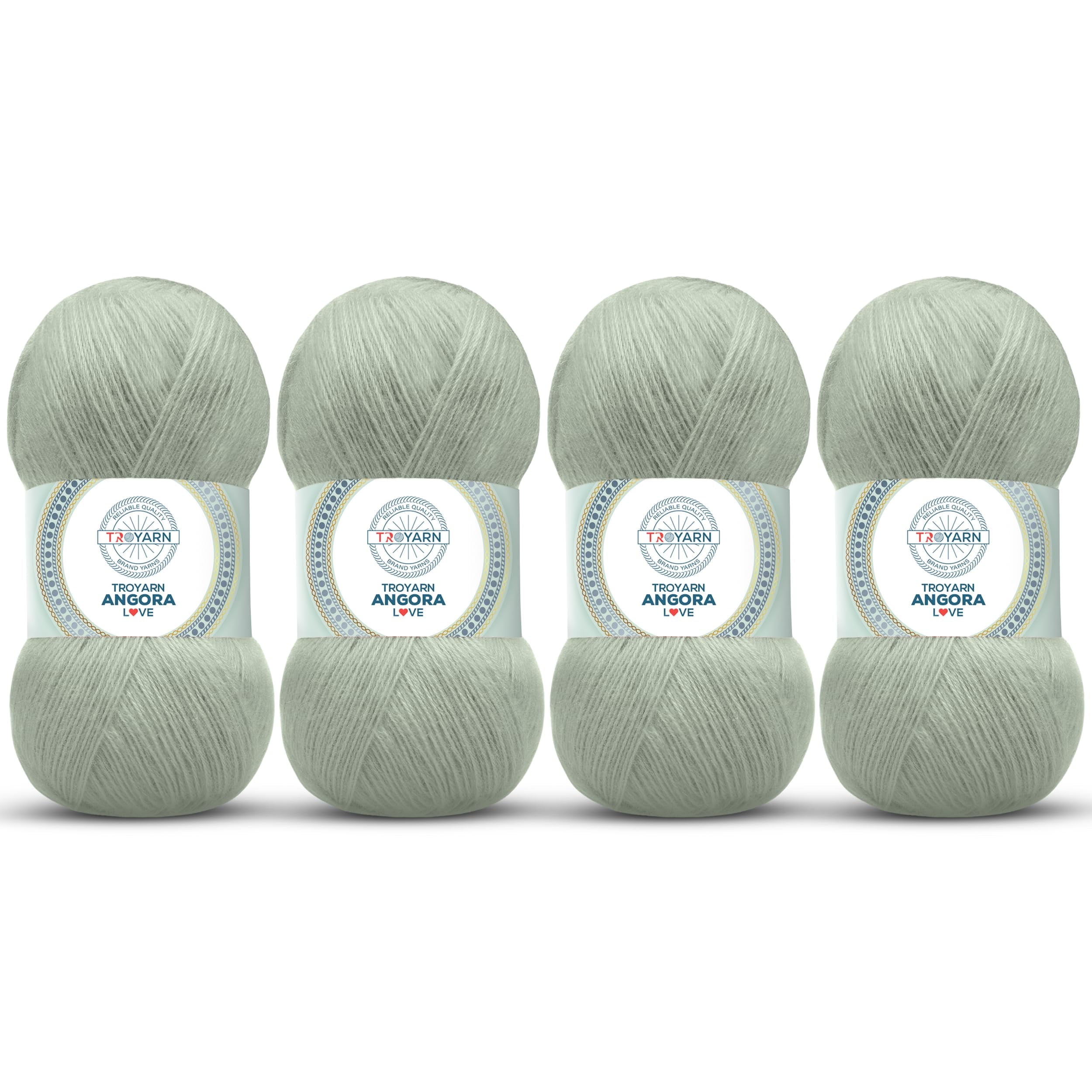 Angora Love 4-Skeins Pack - 20% Wool 80% Acrylic Thread for Crocheting ...