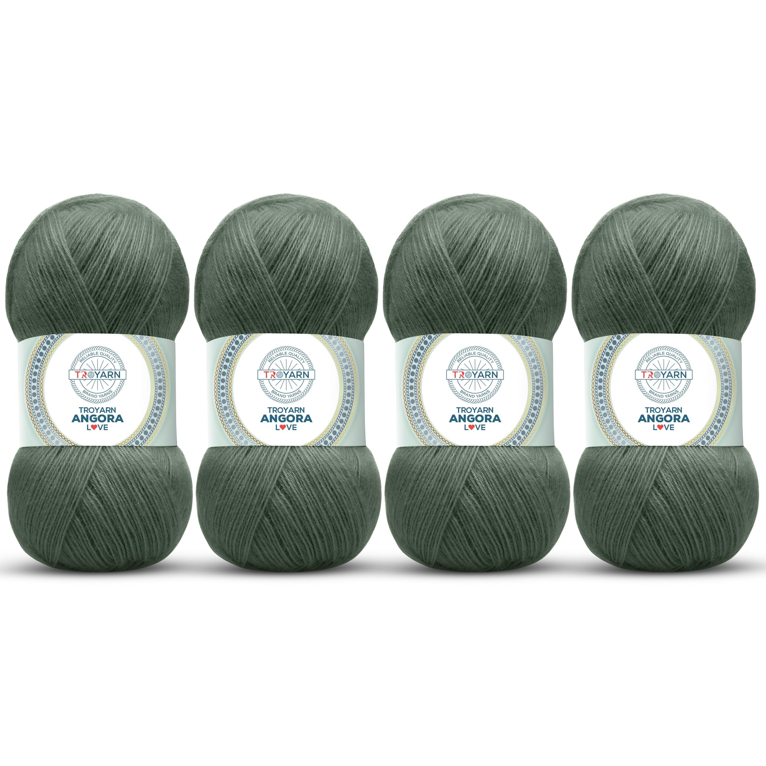 Angora Love (4-Skeins Pack Angora Yarn) 20% Wool 80% Acrylic Thread ...