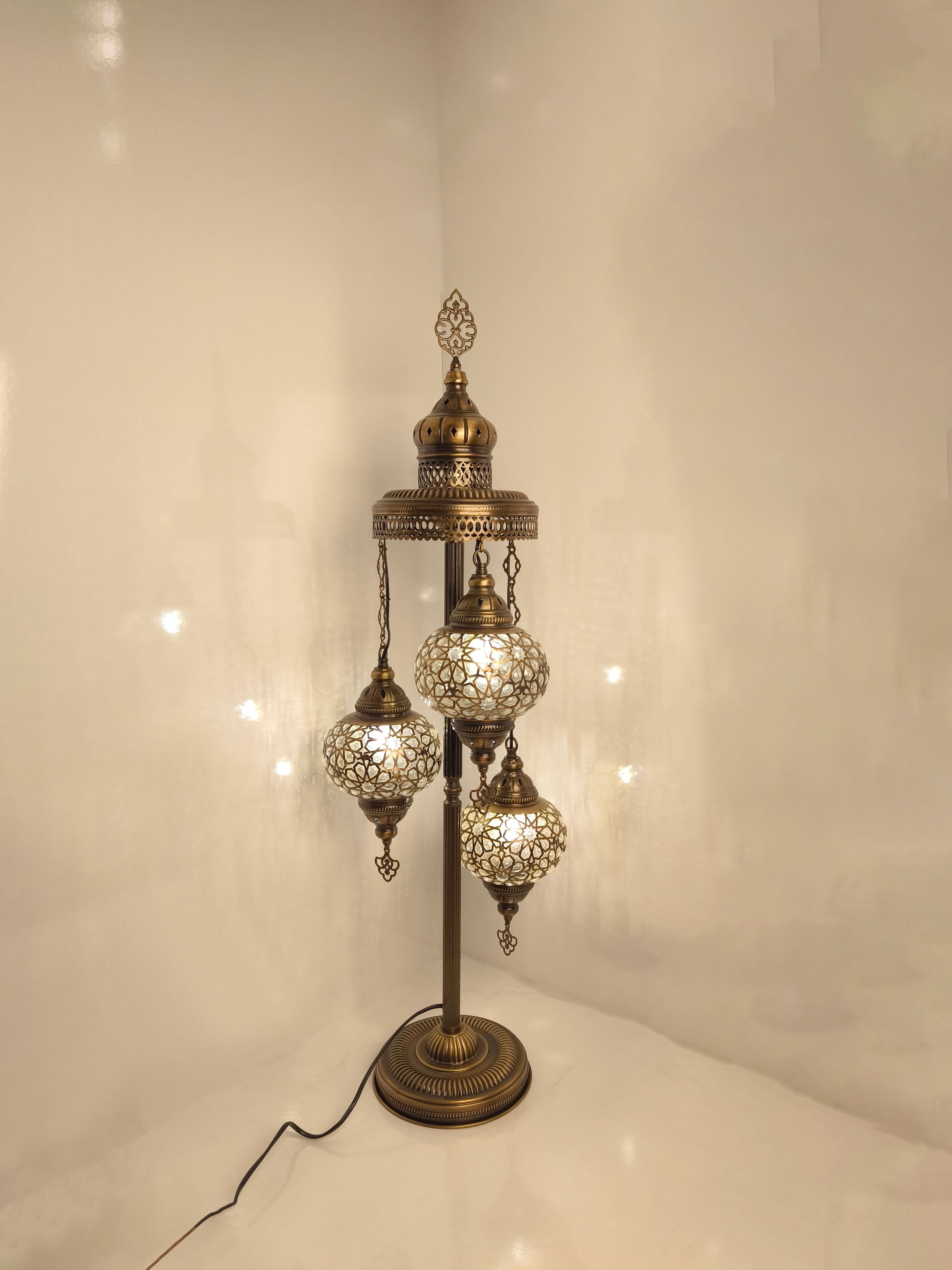Angora Osman 3 Globe Lamp | Blown Glass Turkish Moroccan Lamps (43 ...