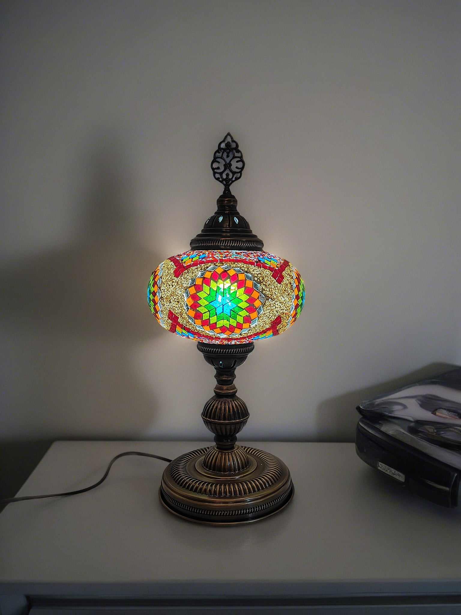 Angora Roma Table Lamp - Multicolor | Mosaic Glass Turkish Moroccan ...