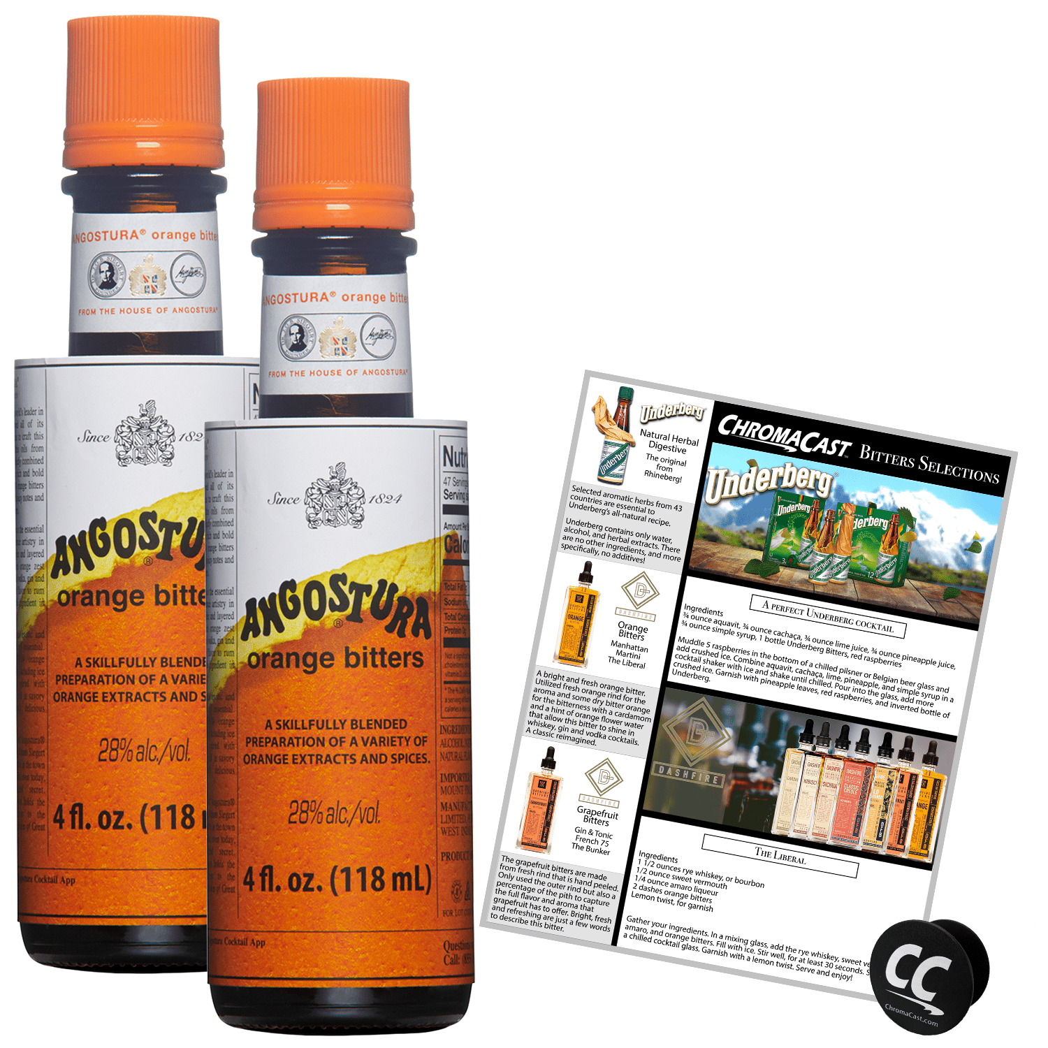 Angostura Orange Bitters 4oz Bottle with Phone Grip and Bitters ...