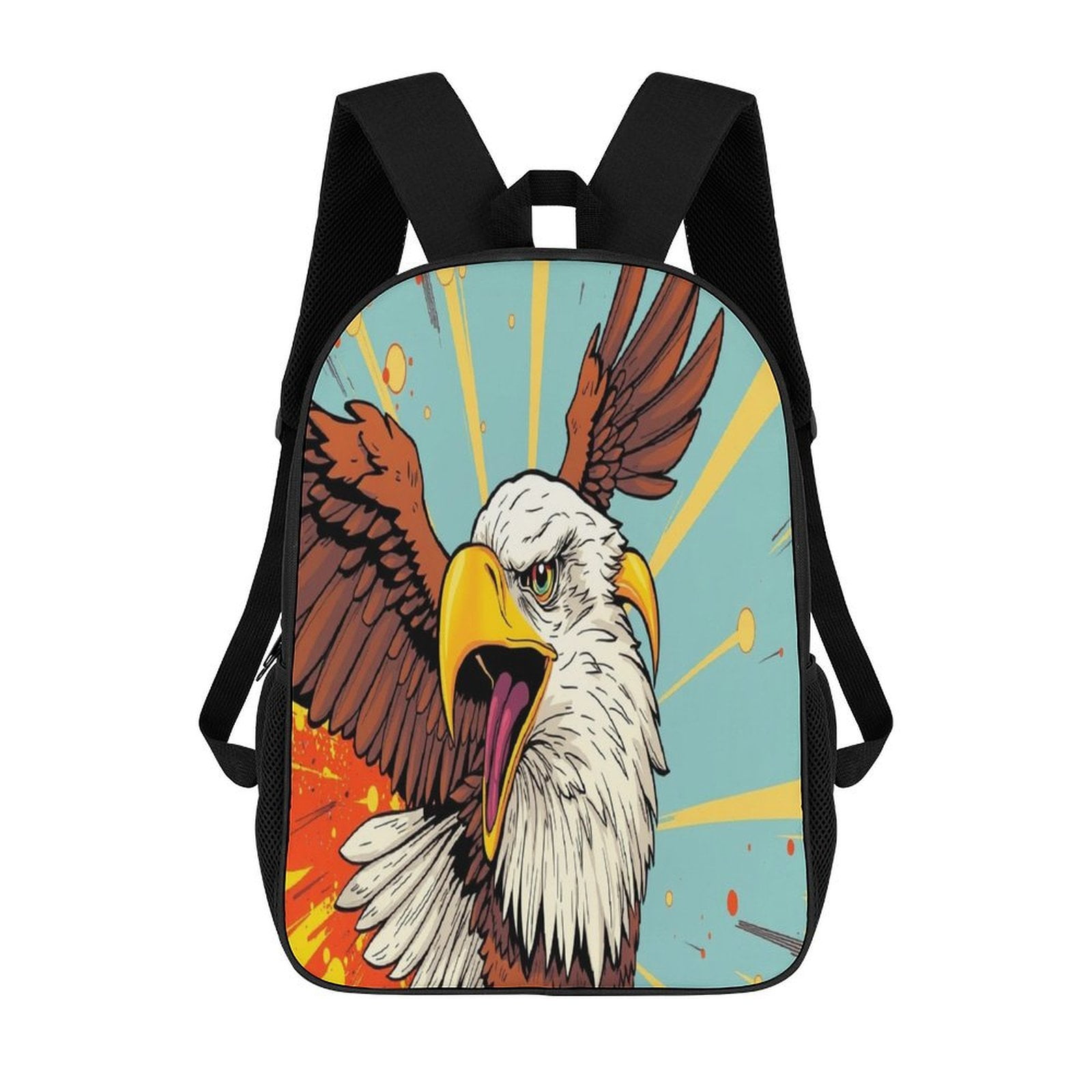 Angry American Eagle Backpack Lightweight Outdoor Backpack Student Bag For Teens Causal Backapck ...