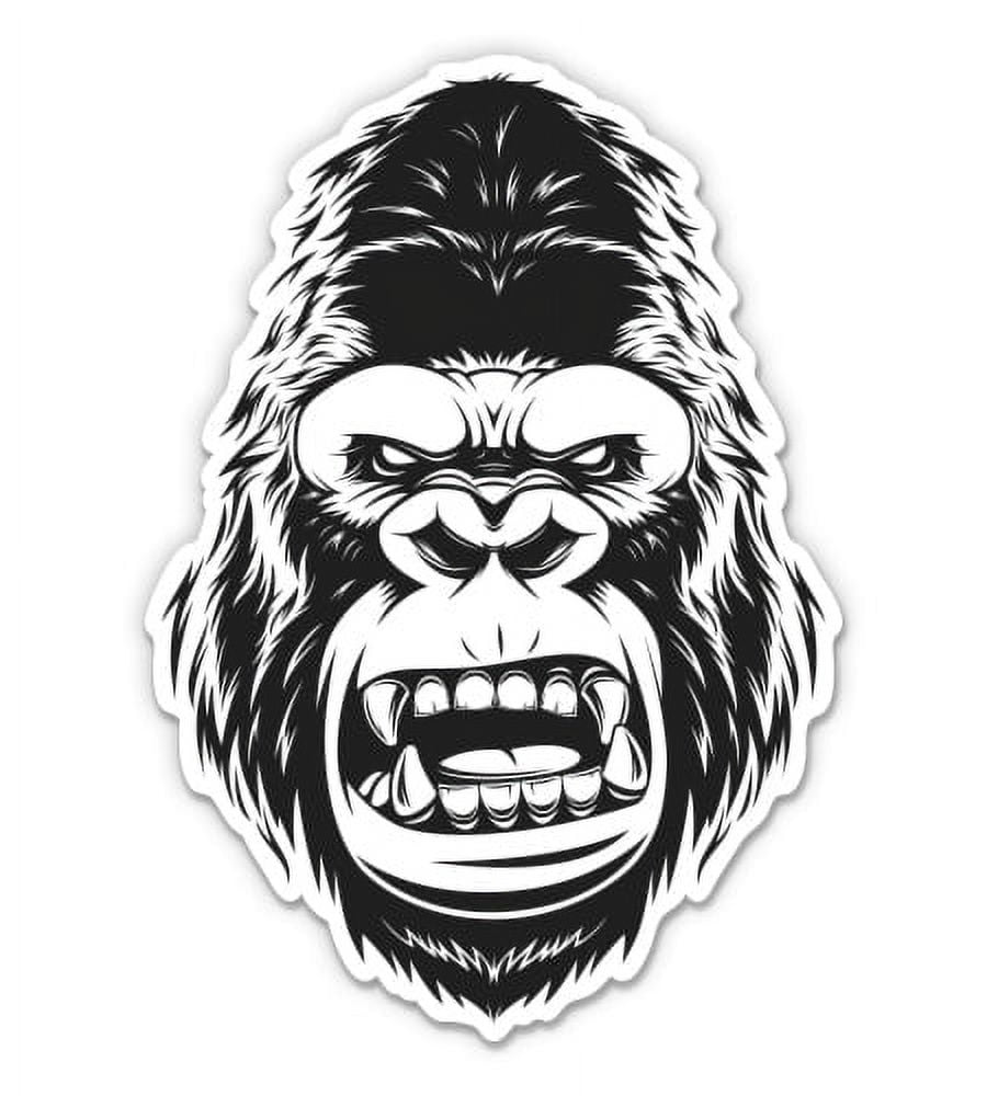 Angry Ape Gorilla - 3" Vinyl Sticker - For Car Laptop I-Pad Phone ...