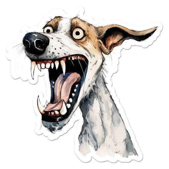 Angry Attack Dog Sticker Phone Decal Water Bottle Stickers Car Decals ...
