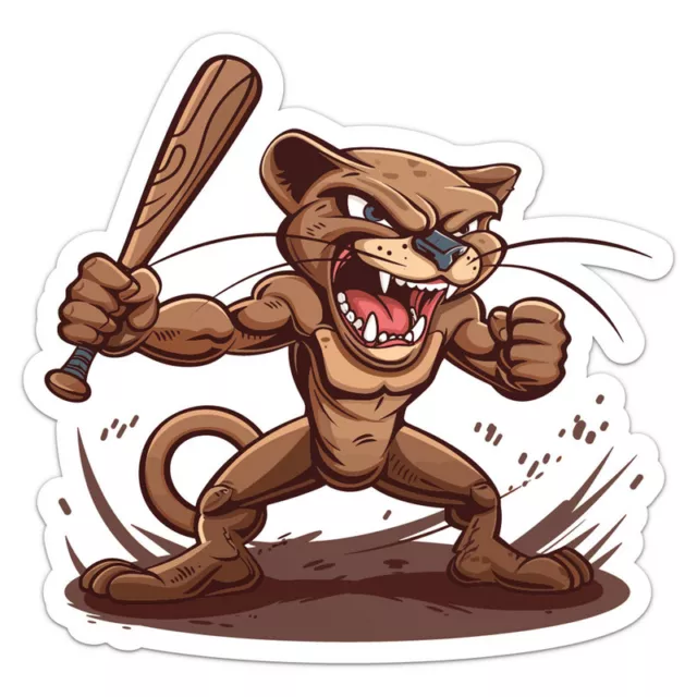 Angry Baseball Puma Sticker Phone Decal Water Bottle Stickers Car ...
